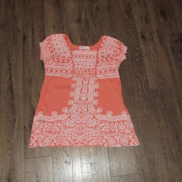Cato | Tops | Catopeach Spring Design Short Sleeve Shirt S | Poshmark